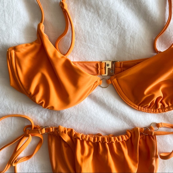 Glassons | Swim | Nwot Glassons Ring Bikini Top Ruched Side Tie Bottoms ...